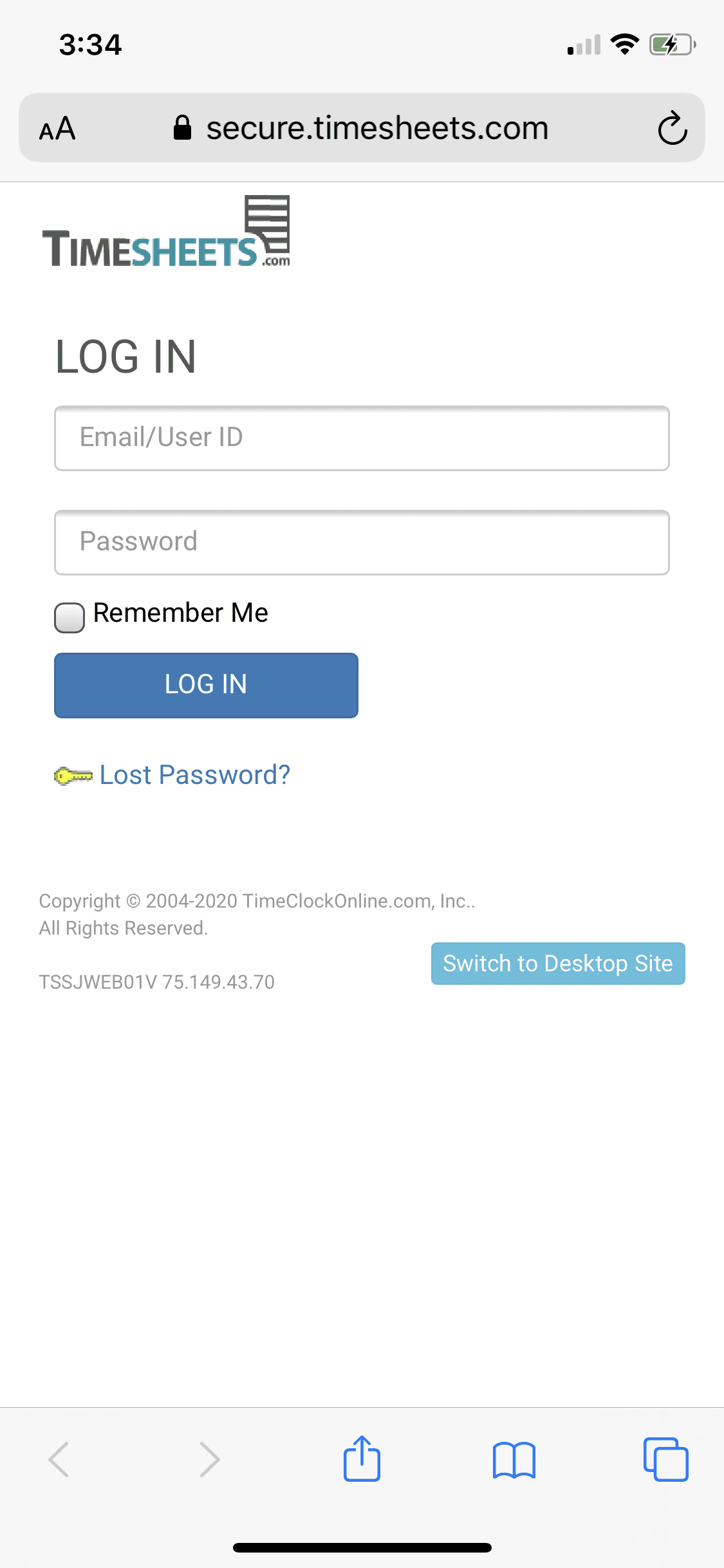 The Timesheets.com Mobile Site